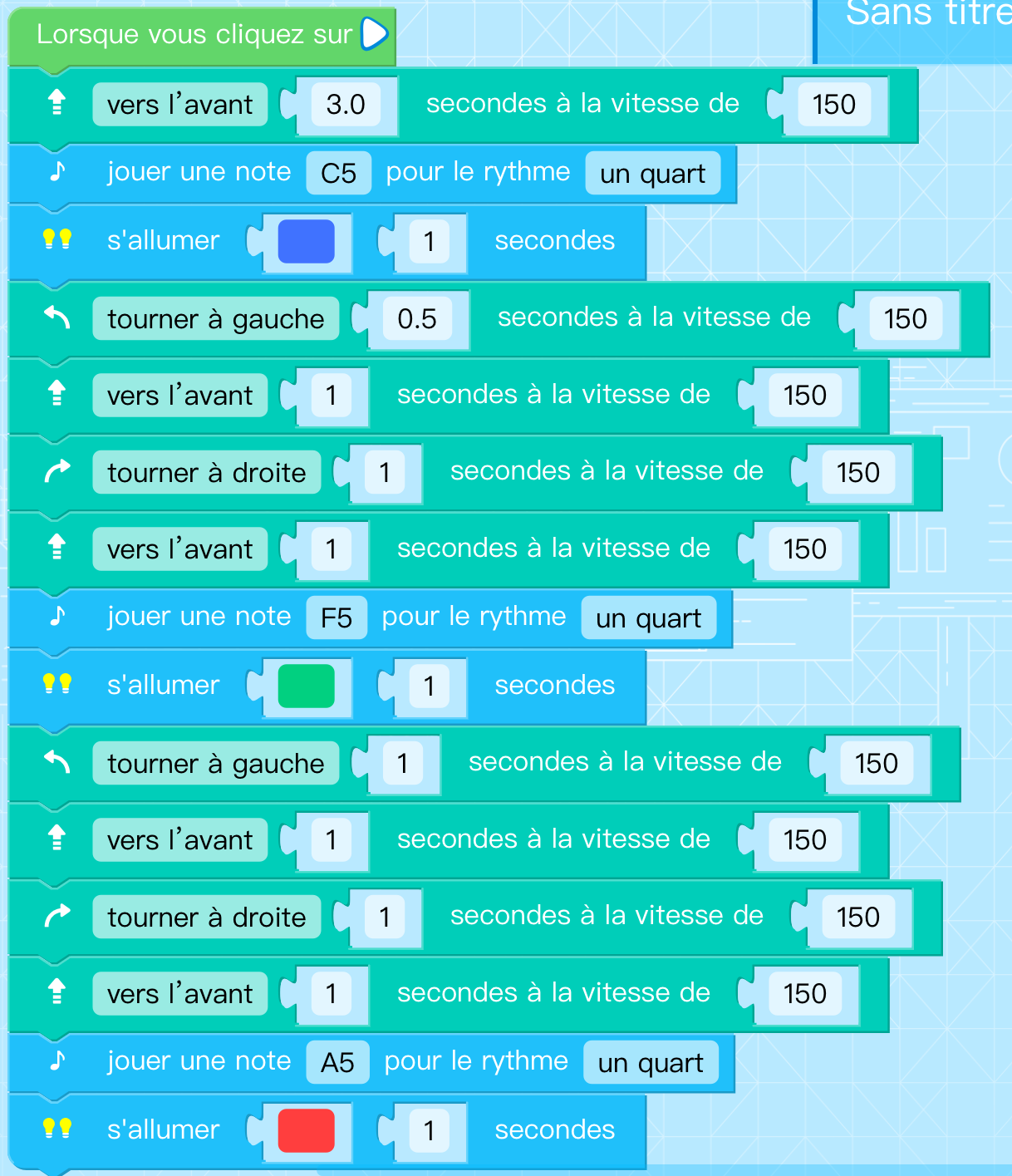 Programme 3 : Faire jouer une note et allumer les LEDs de la carte.