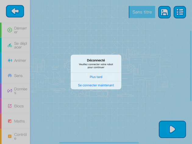 Pilotage ou programmation avec une tablette avec une tablette