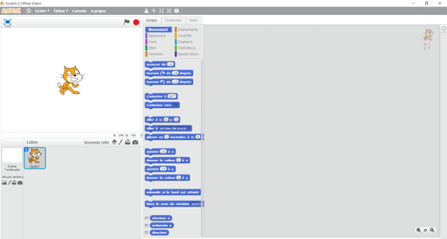 L'interface de Scratch [Présentation du logiciel Scratch 2.0 ]