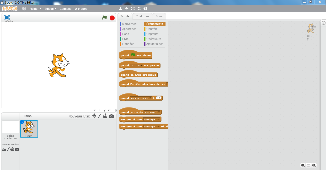 L'application ou la plate-forme Scratch