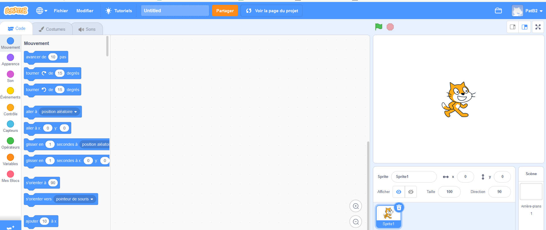 L'application ou la plate-forme Scratch